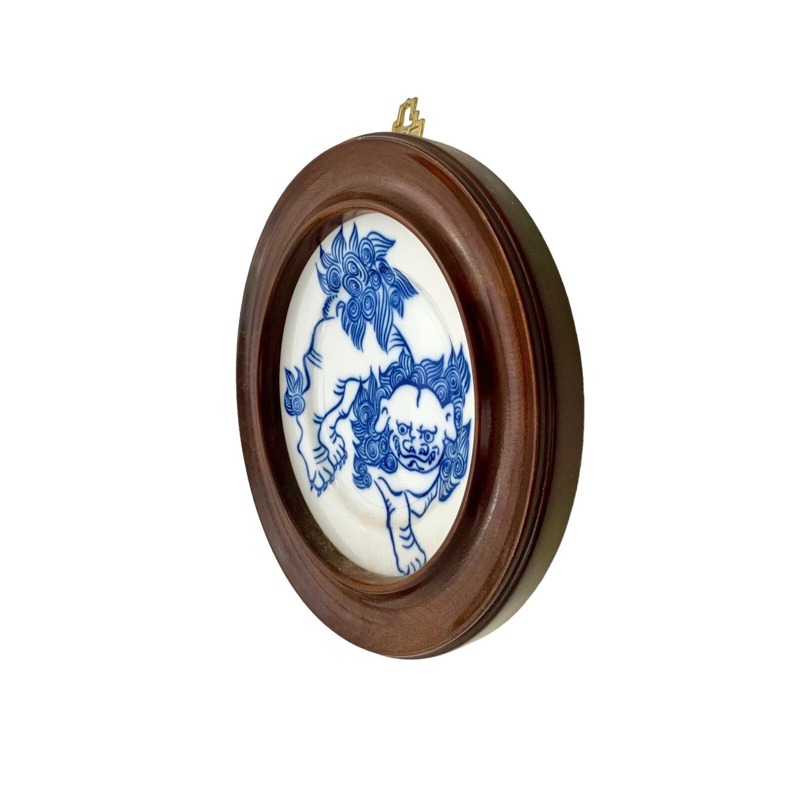 Foo Dog Fitz Floyd Design on Blue and White Plate in Wood - Etsy