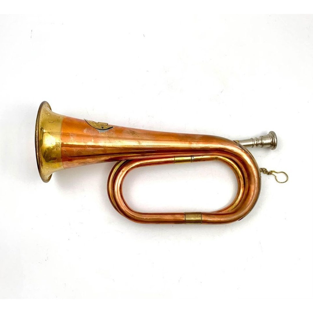 Copper Cavalry Bugle Copper Brass Instrument Vintage Home Decor ...