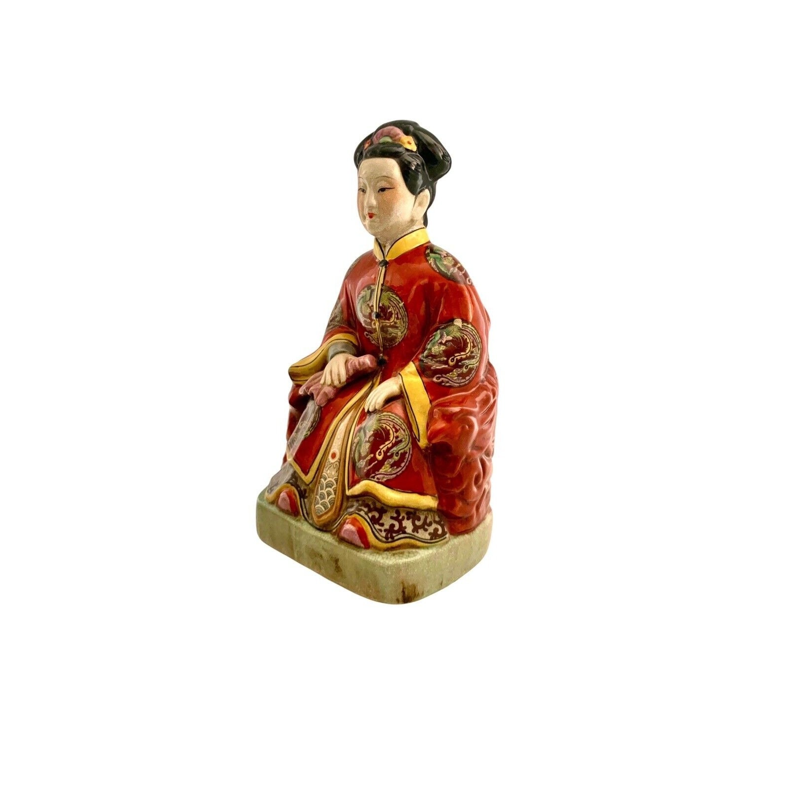 Empress on Throne Figurine Large Porcelain Oriental Statue Vintage ...