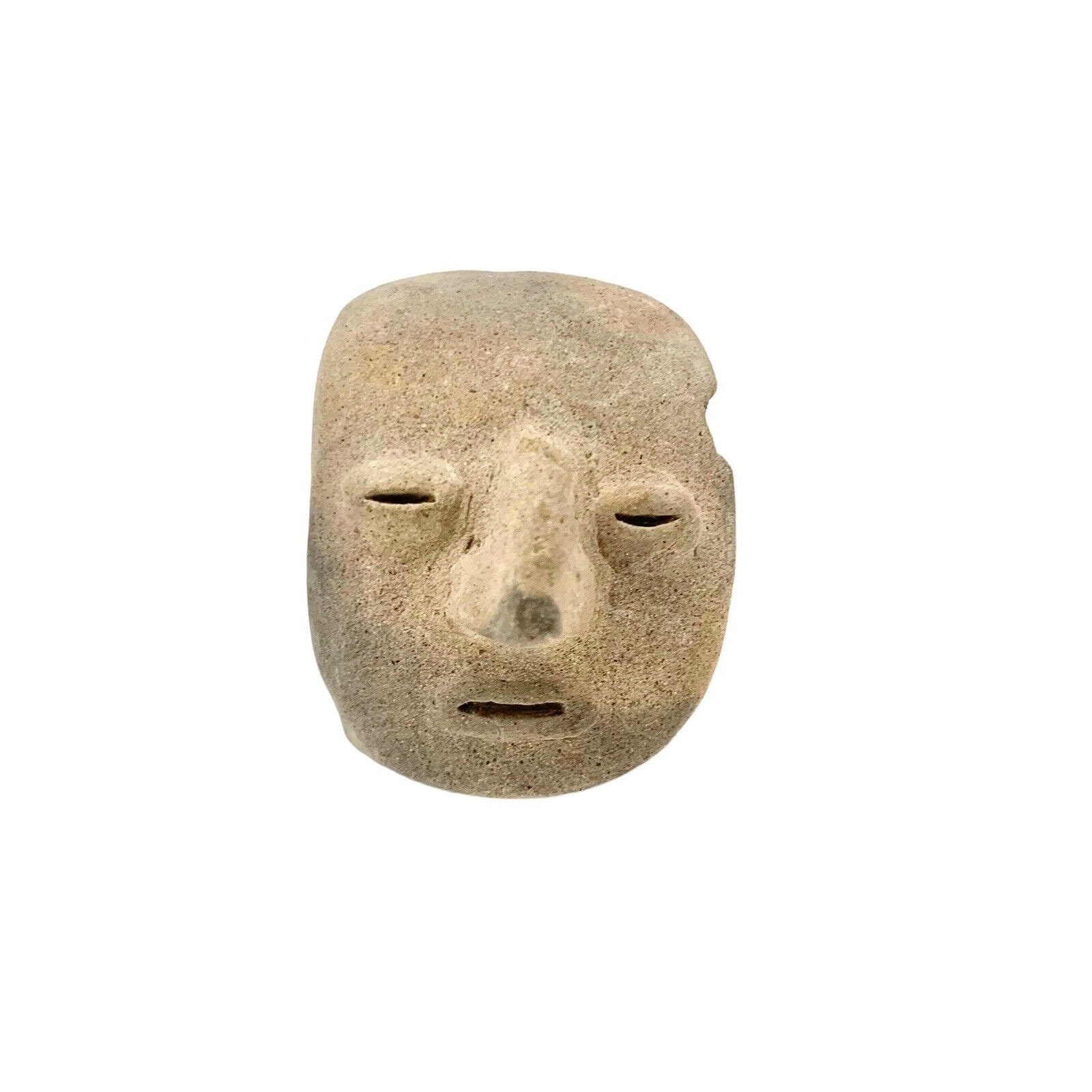 Antique Artifact Pre-columbian Head Fragment on Golden Acrylic Base ...