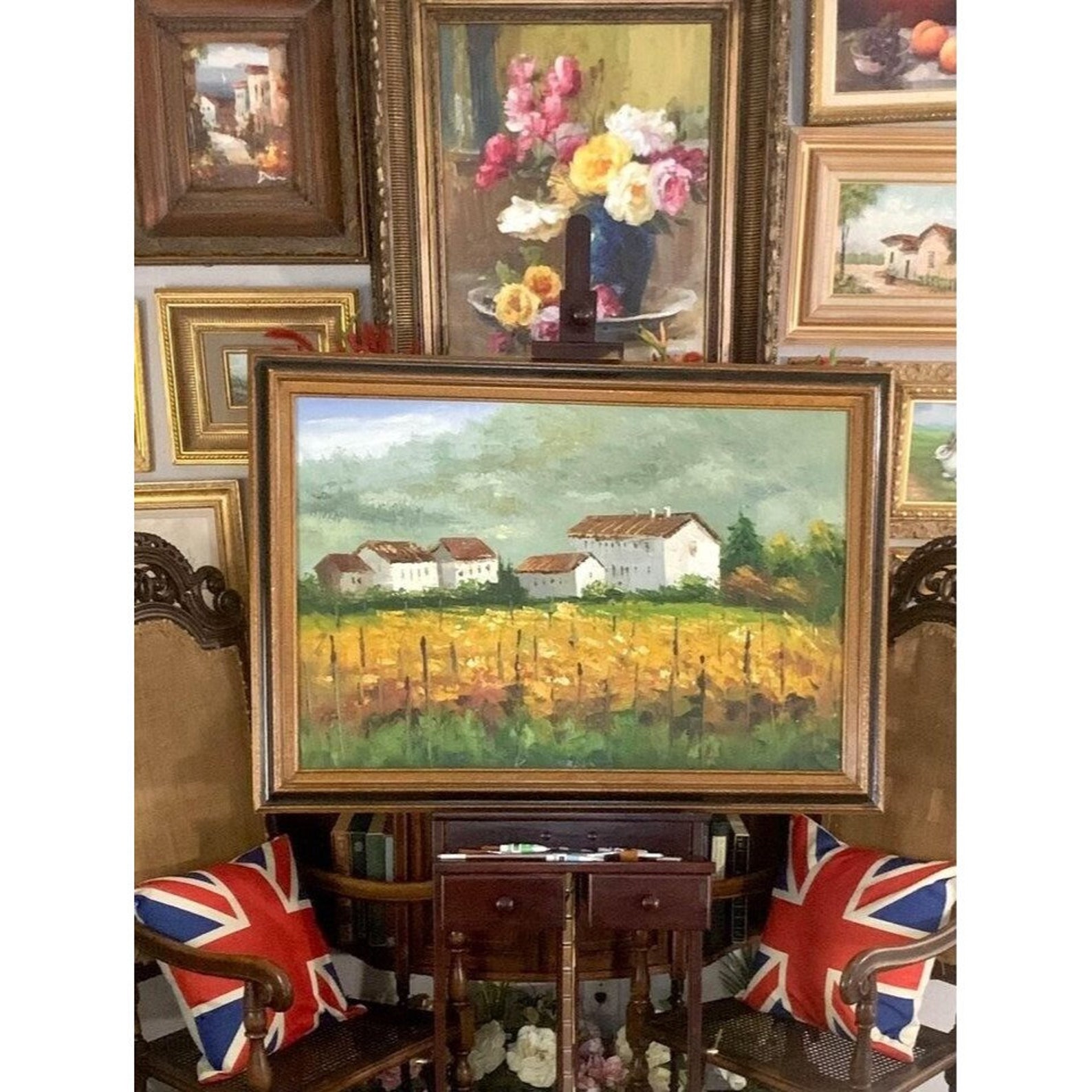 Painting White Farm House Landscape Large Oil on Canvas Art - Etsy