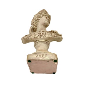 Mars God Bust Roman Symbol of War Statue Plaster Vintage Old World ...