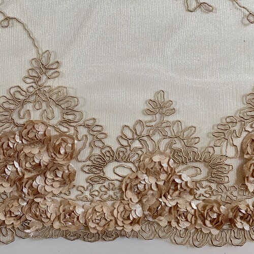 Andrea IVORY 3D Floral Matte Corded Embroidery on Mesh Lace - Etsy