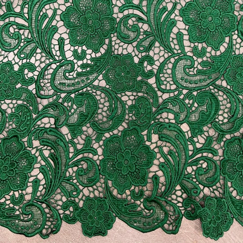 Maggie HUNTER GREEN Guipure Venice Medium Weight Lace Fabric - Etsy