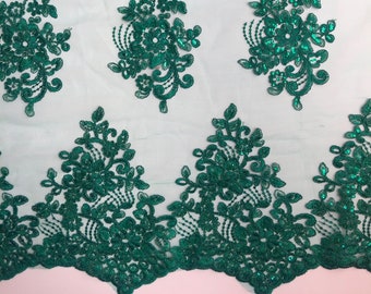 Elise GREY Polyester Corded Floral Embroidery on Mesh Lace - Etsy