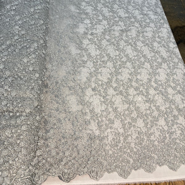 Silver Lace Fabric - Etsy