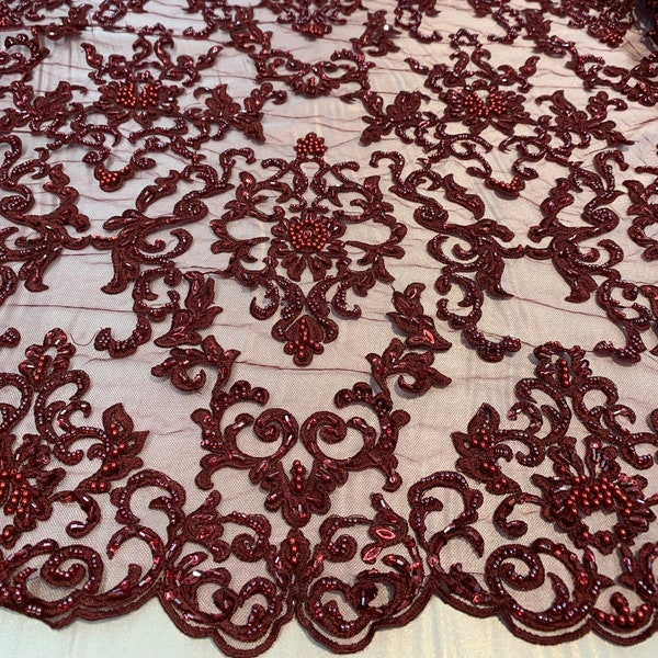 Burgundy Damask - Etsy