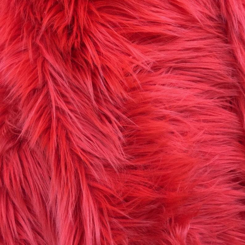 Eden RED Shaggy Long Pile Soft Faux Fur Fabric for Fursuit - Etsy
