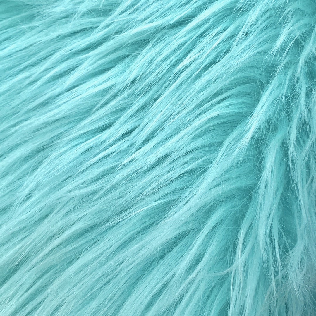 Eden LIGHT AQUA BLUE Shaggy Long Pile Soft Faux Fur Fabric for Fursuit ...