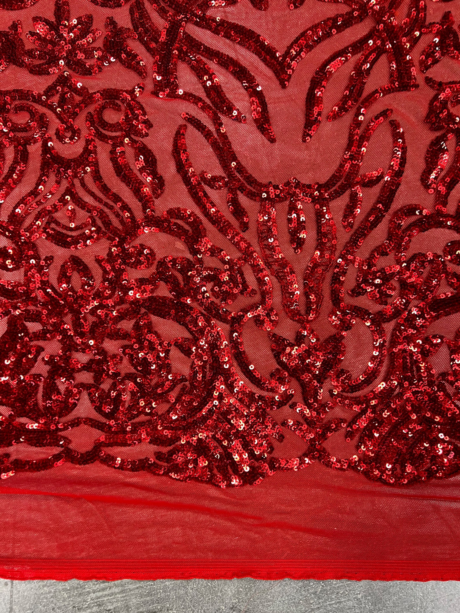 Phoebe RED Sequins on Mesh Lace Fabric by the Yard - 10062 - Etsy