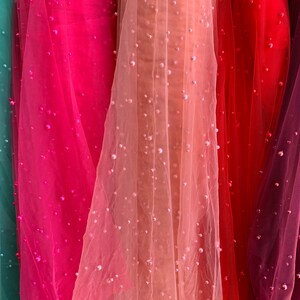 Queenie DUSTY ROSE Faux Pearls on Soft Mesh Lace Fabric for Gowns ...