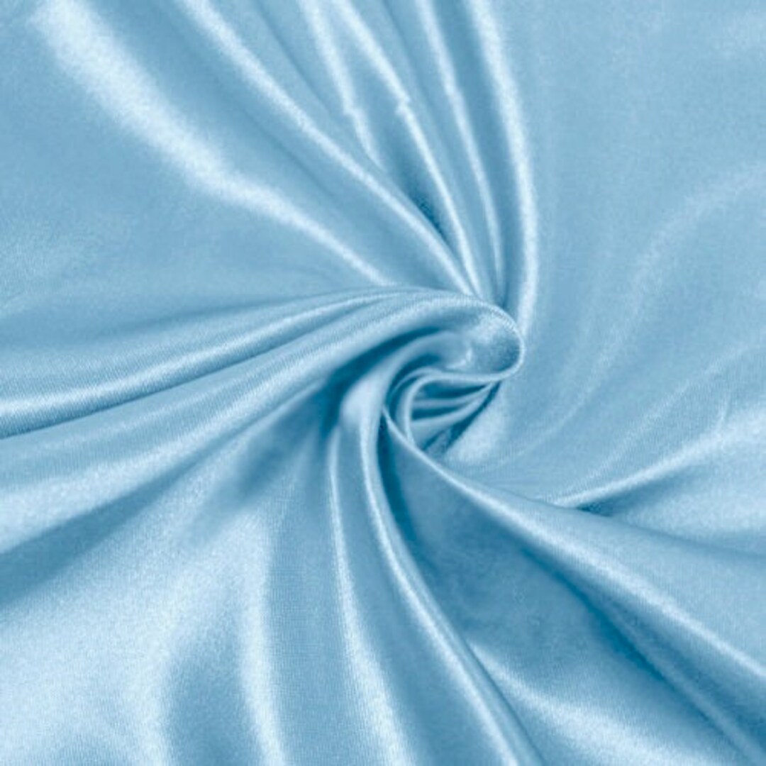 Eliza LIGHT BLUE Shiny Heavy Bridal Wedding Satin Fabric by the Yard ...