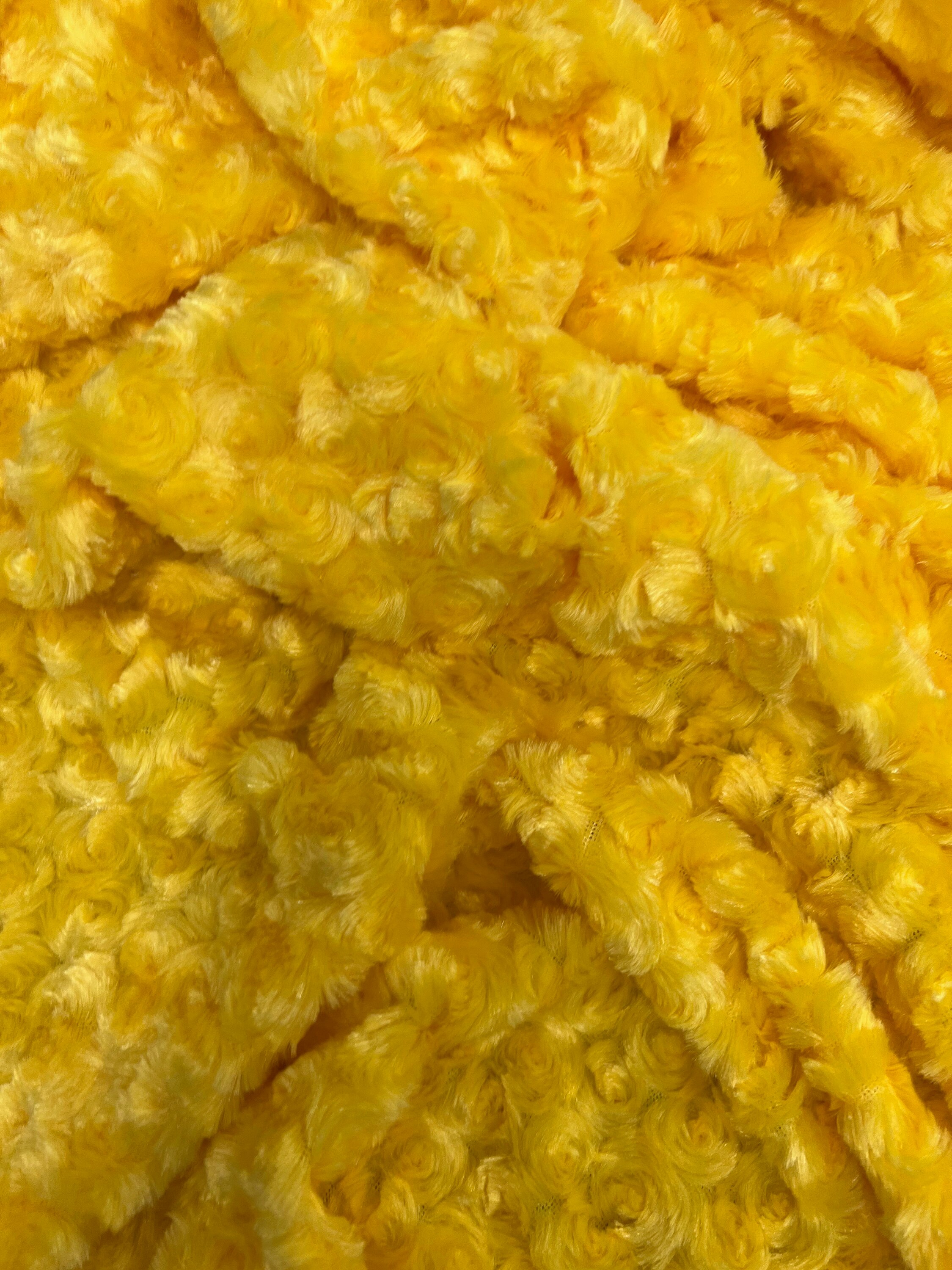 Ruth YELLOW Cuddle Minky Rosette Soft Faux Fur Fabric by the Yard ...