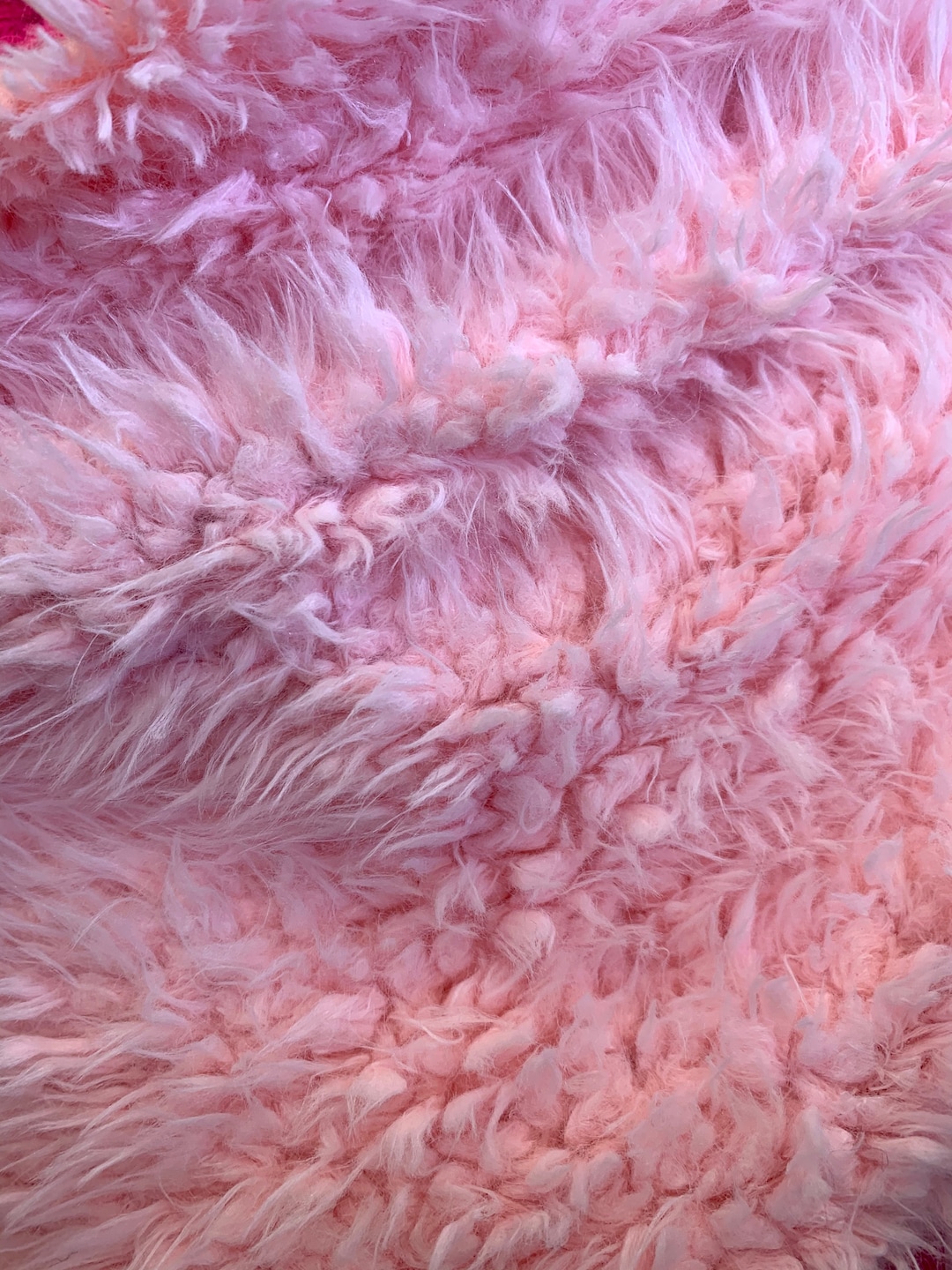 Poppy PINK Mongolian Short Pile Soft Faux Fur Fabric for Fursuit ...