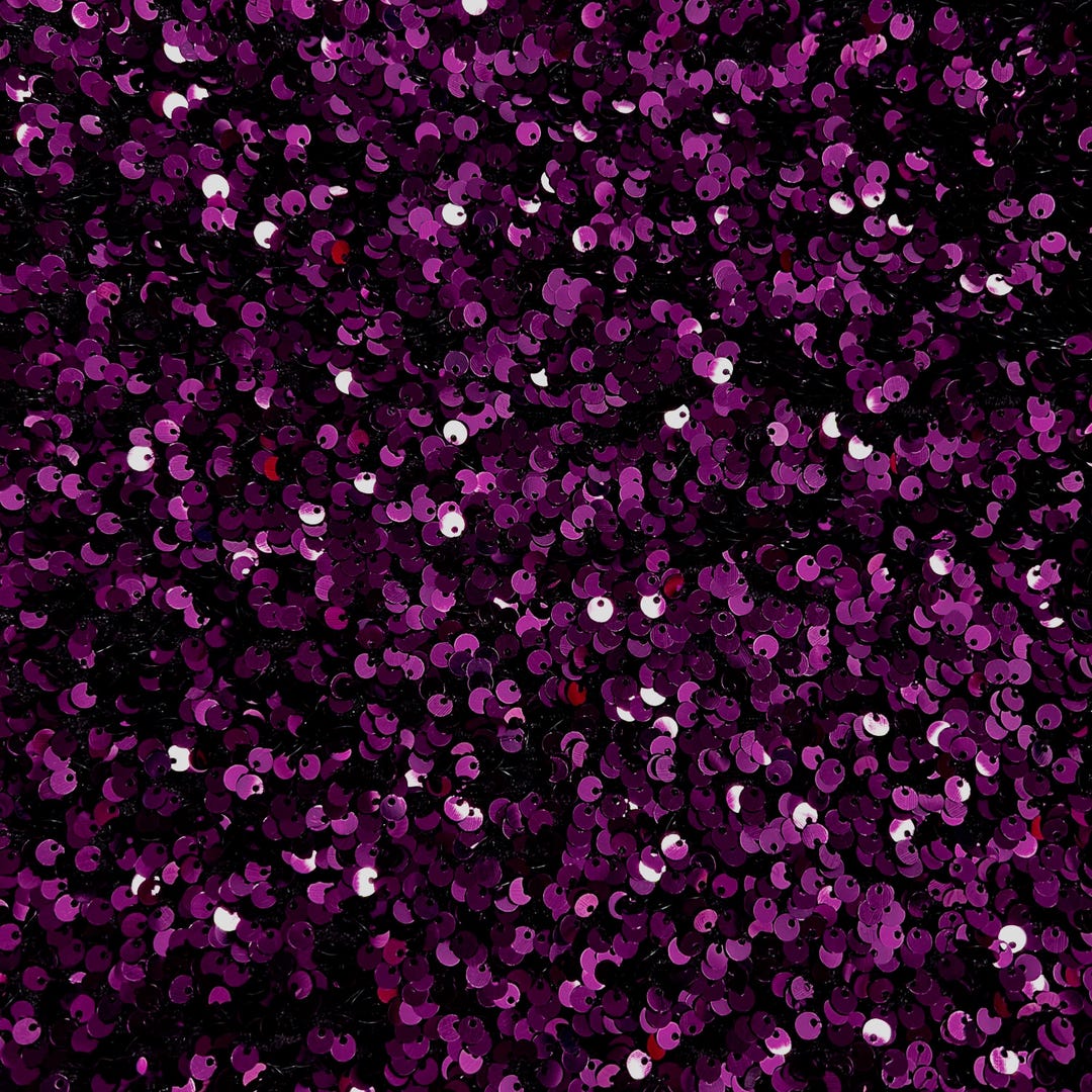 Stephanie EGGPLANT Overlap Sequins on PLUM Stretch Velvet Fabric by the ...