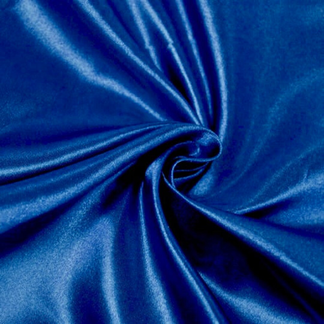 Eliza ROYAL BLUE Shiny Heavy Bridal Wedding Satin Fabric by the Yard ...