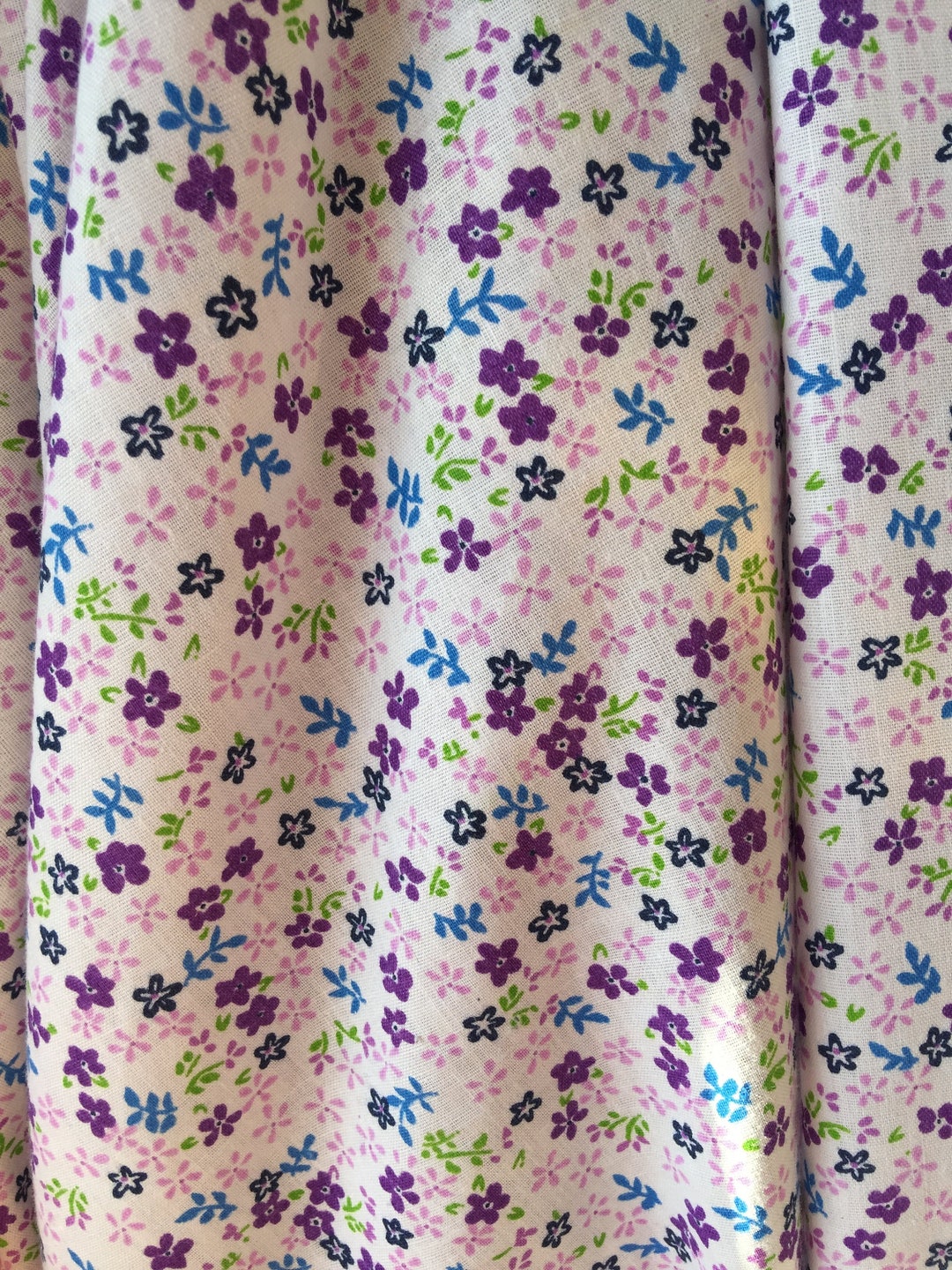 Kali PURPLE Floral Polyester Cotton Fabric by the Yard - 10055 - Etsy