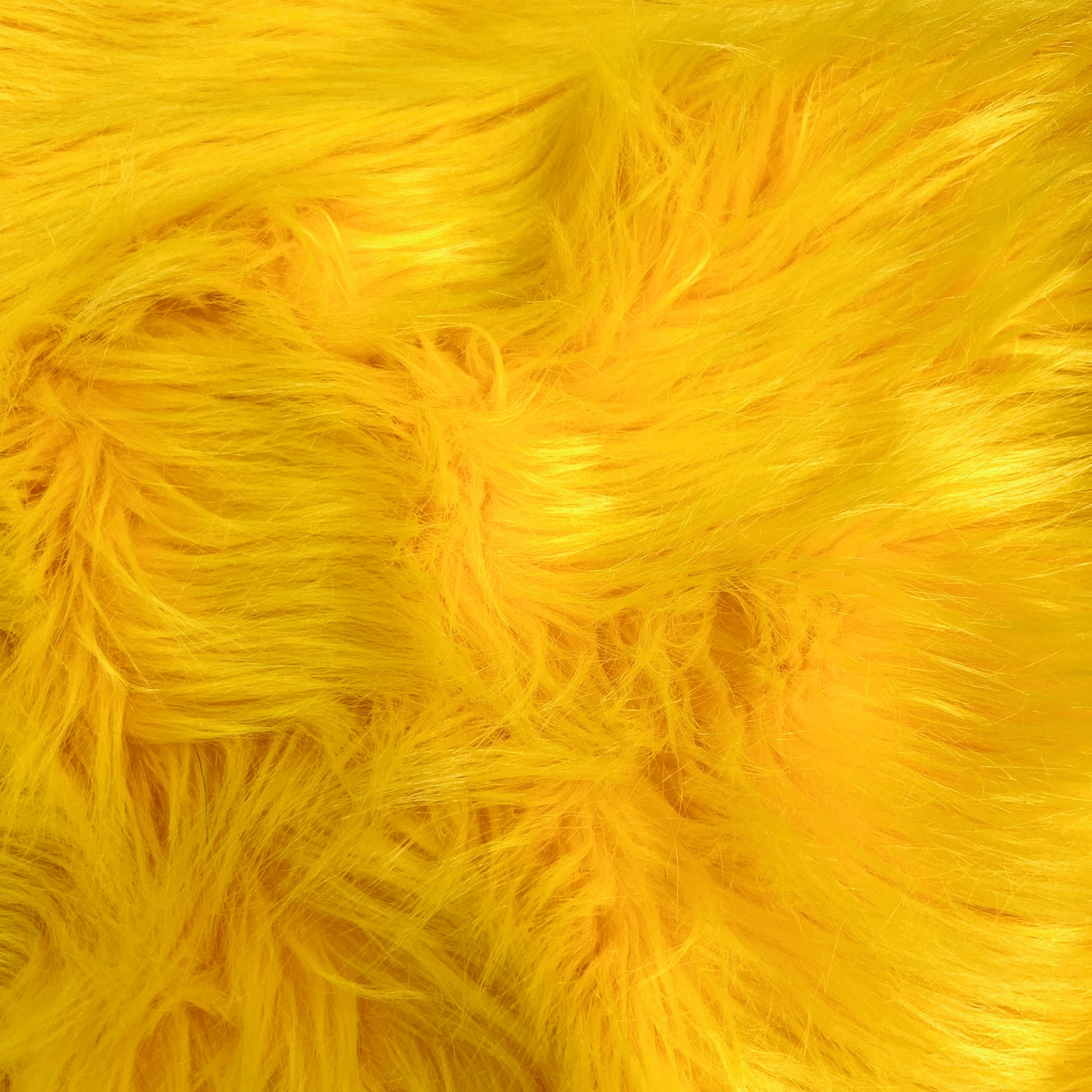 Eden YELLOW Shaggy Long Pile Soft Faux Fur Fabric for Fursuit, Cosplay ...