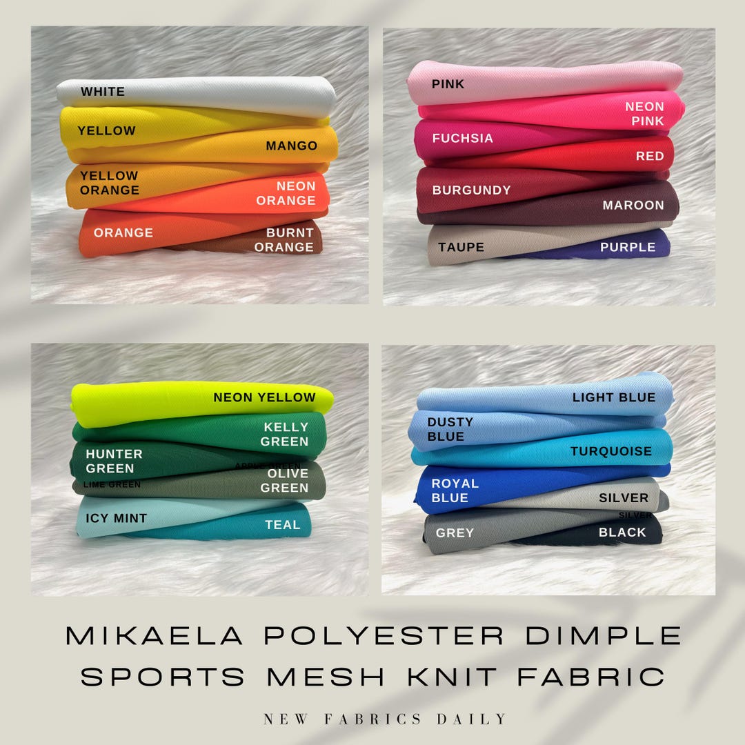 Mikaela Polyester Dimple Sports Mesh Knit Fabric by the Yard - Etsy