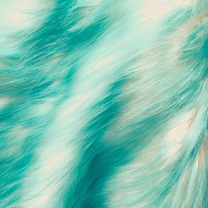 Bristol TEAL Tip Candy Shag Long Pile Soft Faux Fur Fabric for Fursuit ...