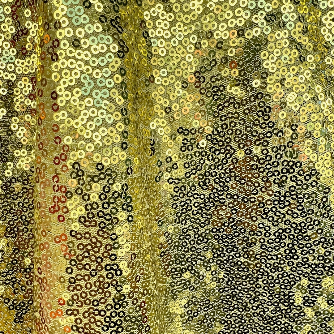 Leila SHINY YELLOW Sequins on Mesh Fabric by the Yard - 10050 - Etsy
