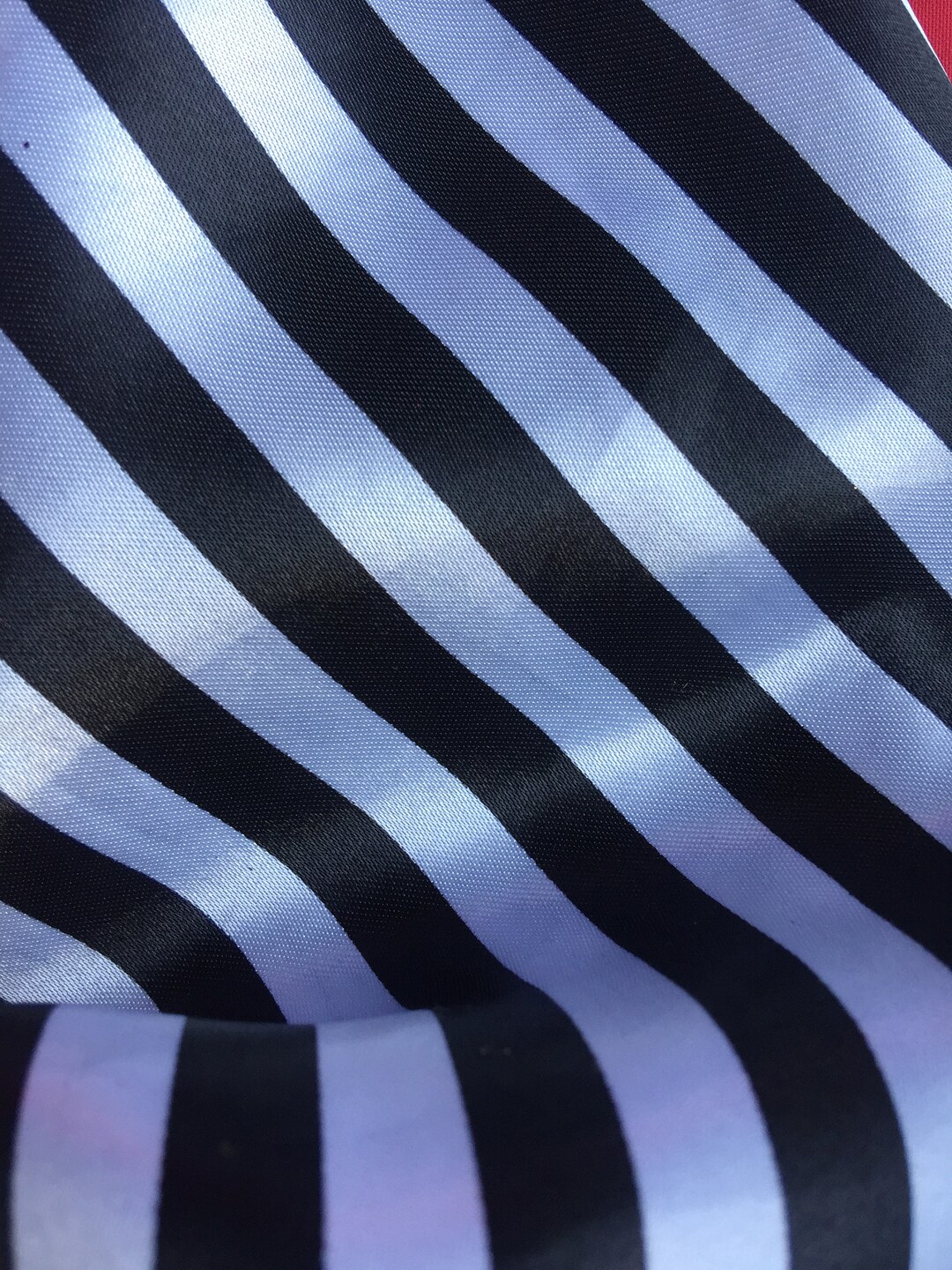Annie BLACK & WHITE 1" Stripes Pattern Polyester Light Weight Satin ...