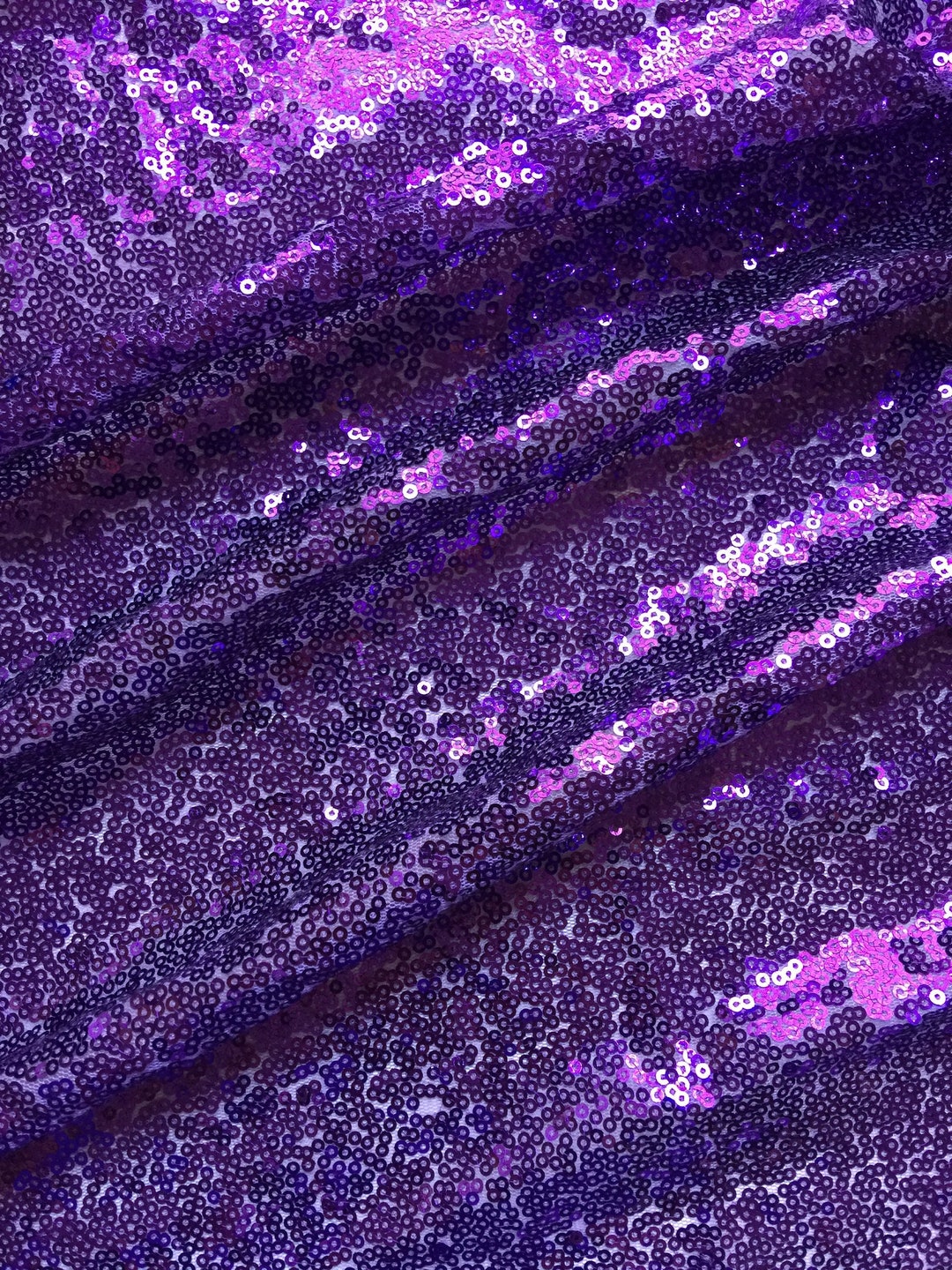 Leila PURPLE Sequins on Mesh Fabric by the Yard - 10050 - Etsy