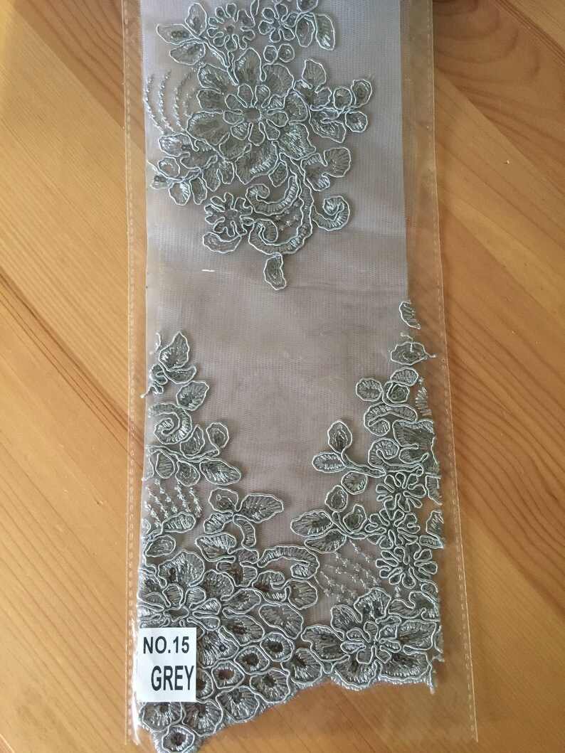 Brianna GREY Polyester Floral Embroidery With Sequins on Mesh - Etsy