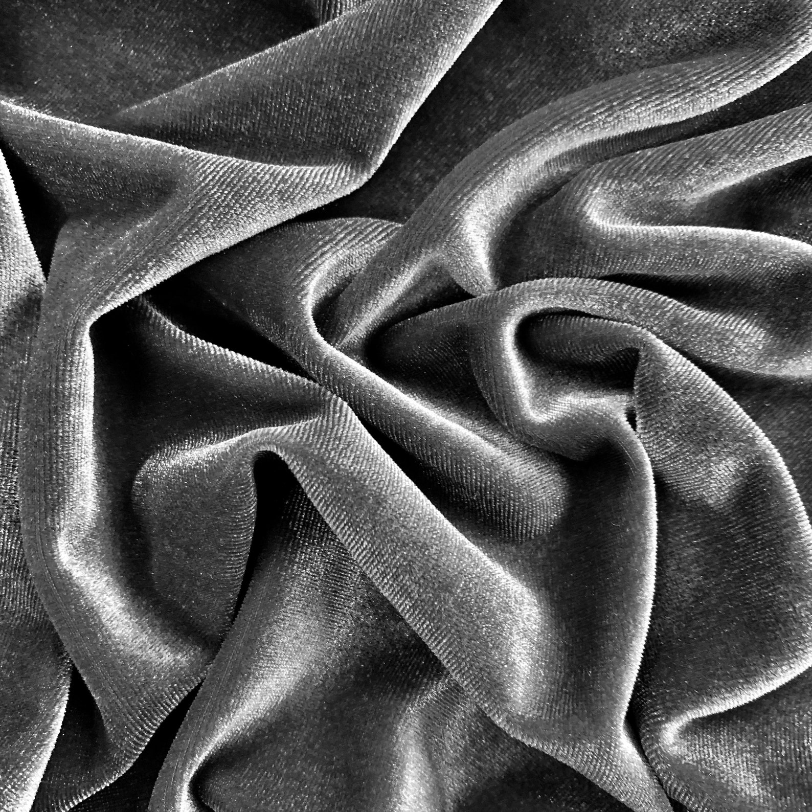 Princess DARK GREY Polyester Spandex Stretch Velvet Fabric by - Etsy