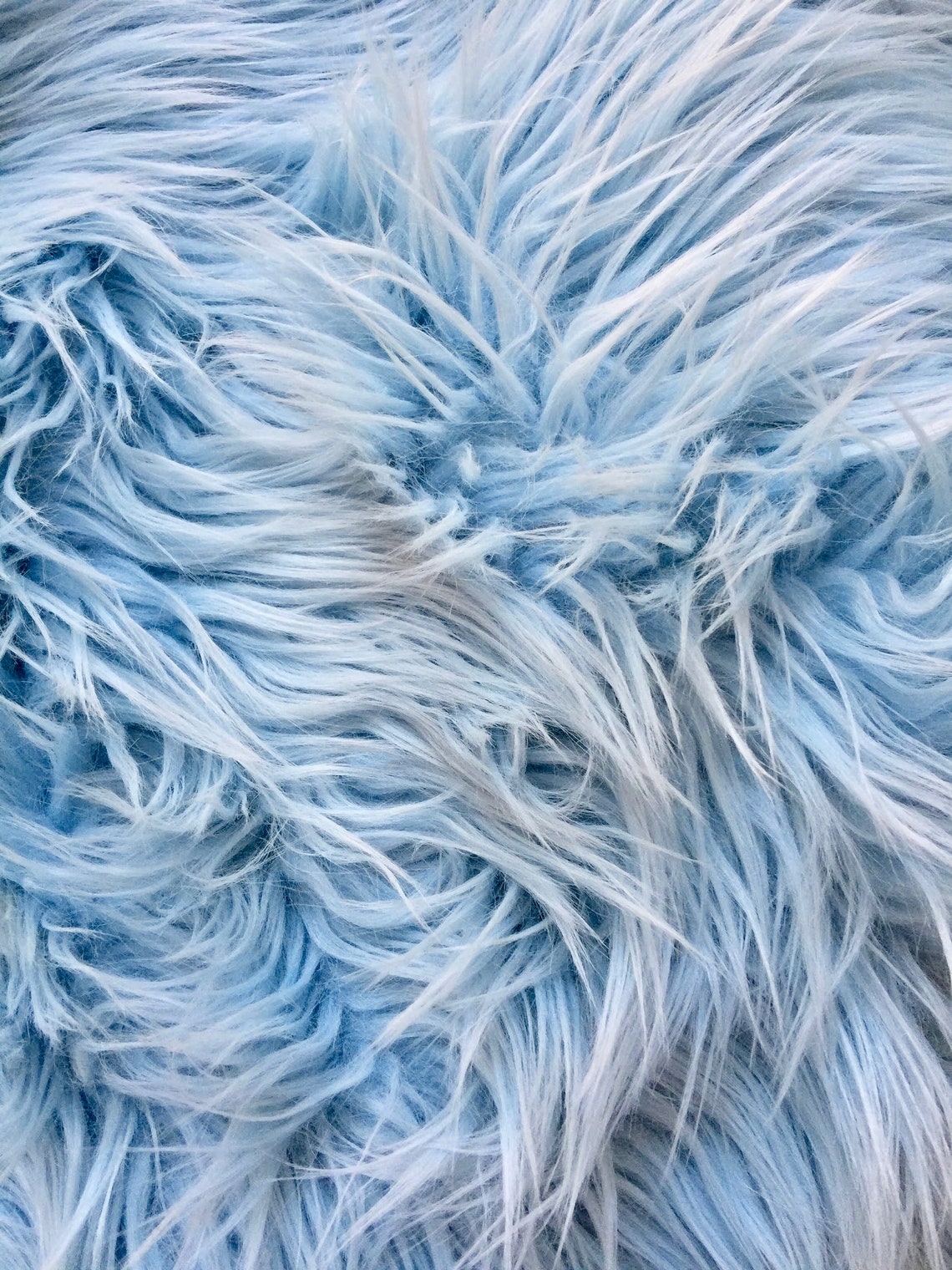 Eden LIGHT BLUE Shaggy Long Pile Soft Faux Fur Fabric for - Etsy