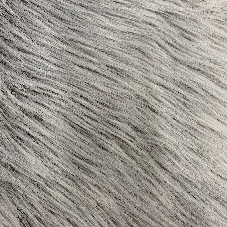 Eden LIGHT GREY Shaggy Long Pile Soft Faux Fur Fabric for - Etsy