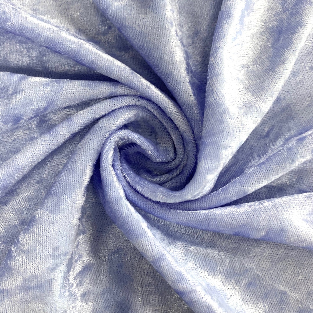Mya BLUE LAVENDER Non-wrinkle Mechanical Stretch Polyester Panne Velvet ...