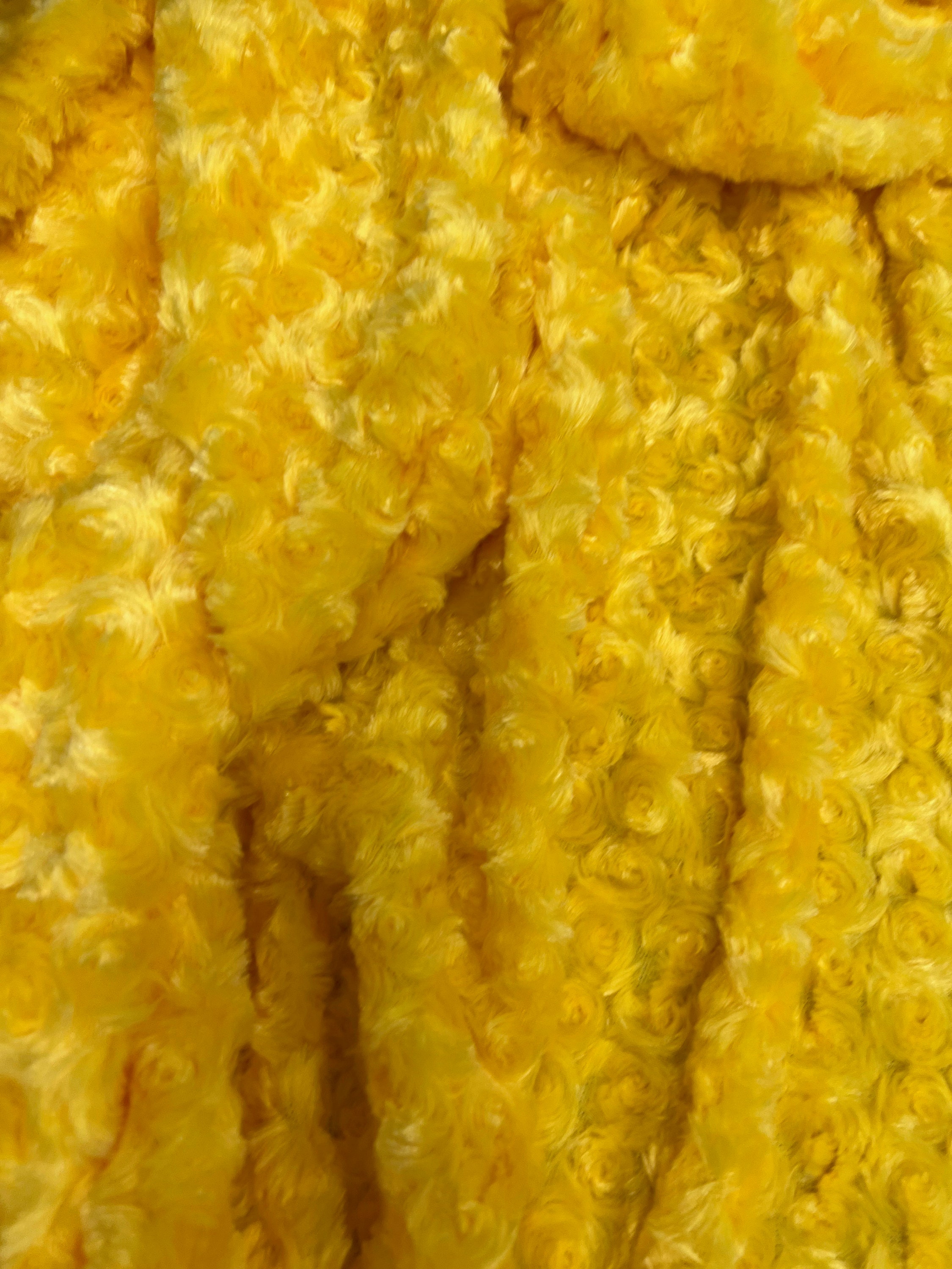 Ruth YELLOW Cuddle Minky Rosette Soft Faux Fur Fabric by the Yard ...