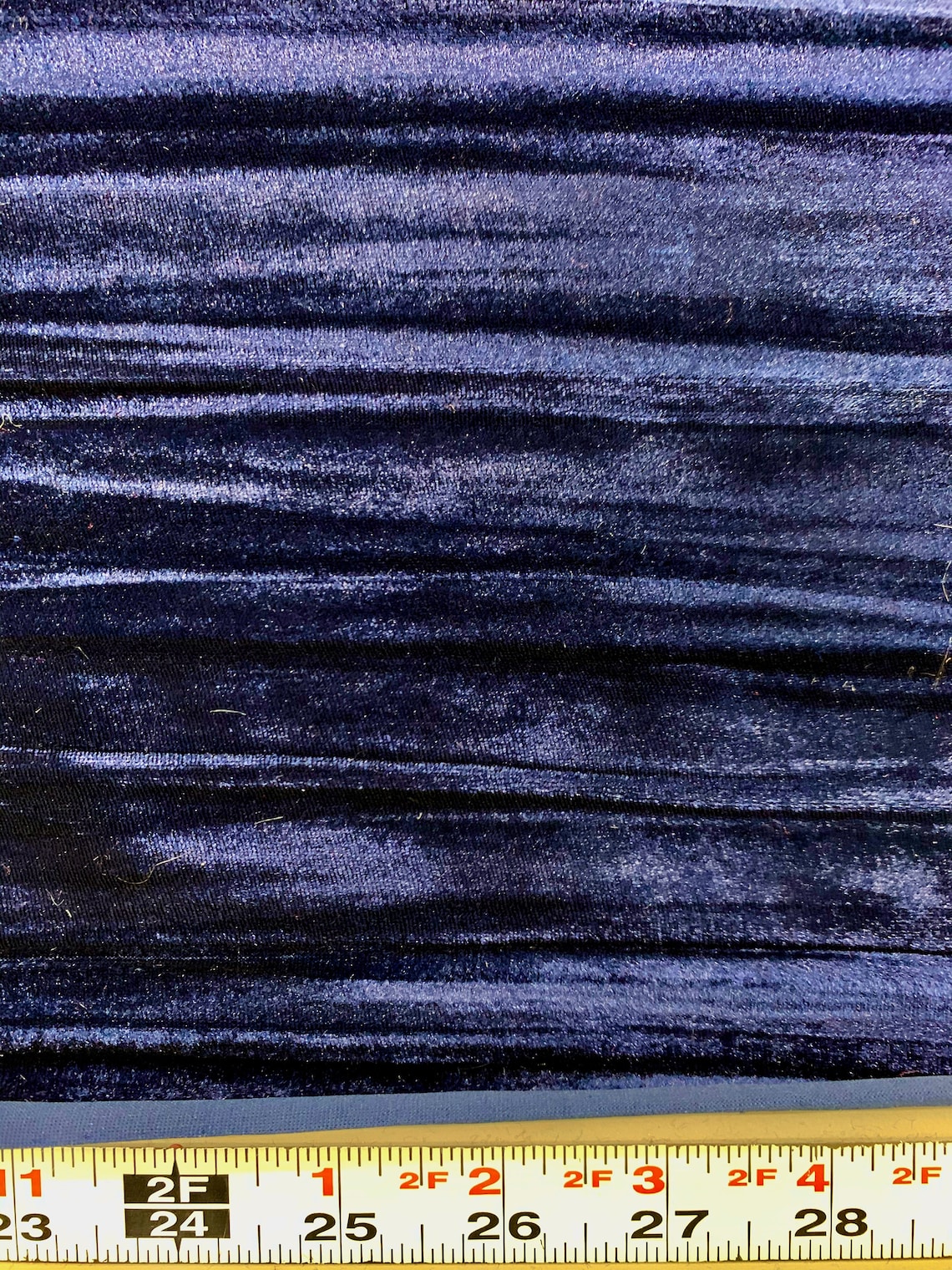 Pauline NAVY BLUE Wrinkled Polyester Crushed Stretch Velvet Fabric by ...