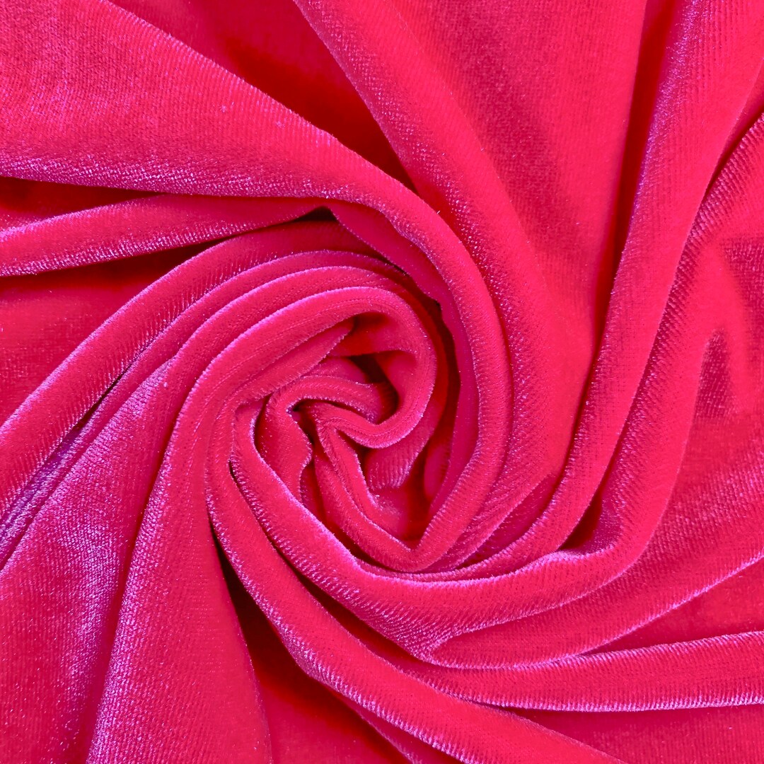 Princess NEON PINK Polyester Spandex Stretch Velvet Fabric by - Etsy
