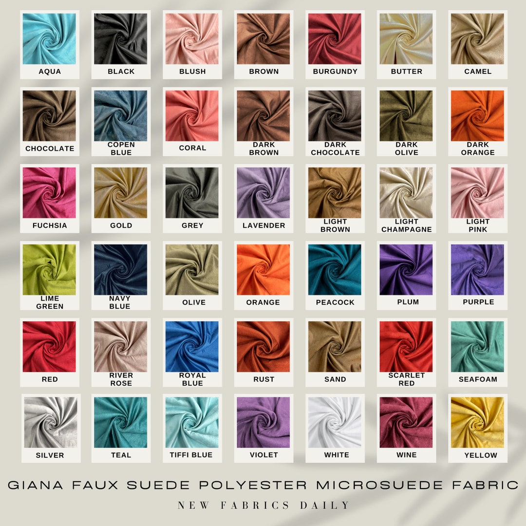 Giana Faux Suede Polyester Microsuede Fabric by the Yard - Etsy