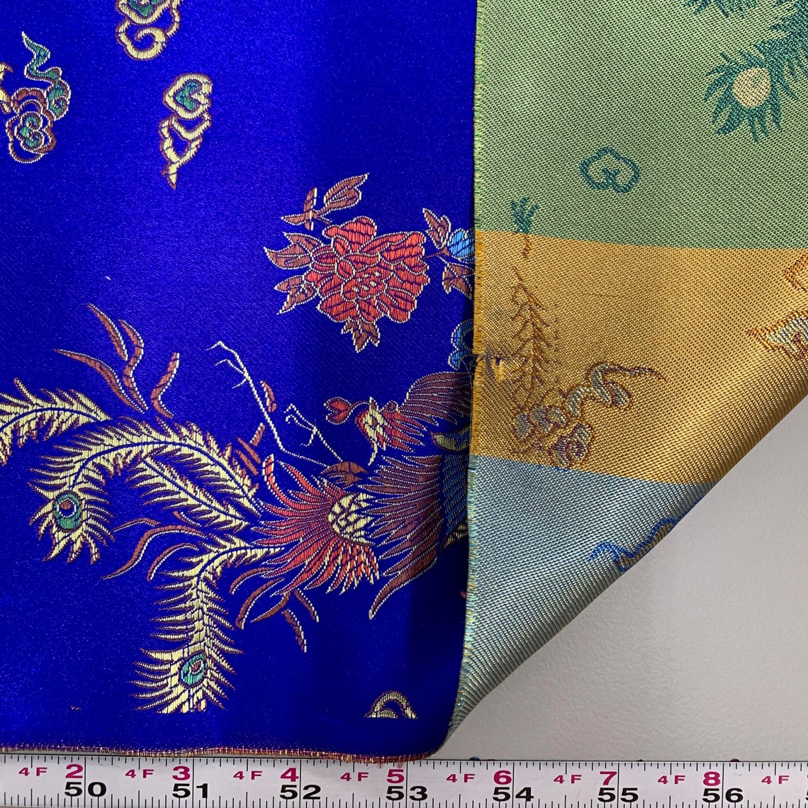 Hope ROYAL BLUE Dragon Brocade Chinese Satin Fabric by the - Etsy