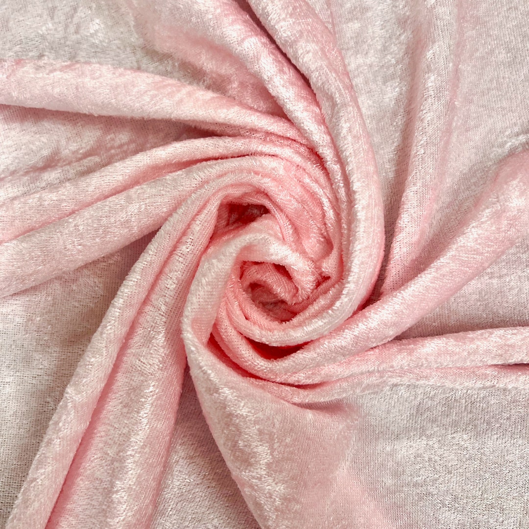 Mya LIGHT PINK Non-wrinkle Mechanical Stretch Polyester Panne Velvet ...