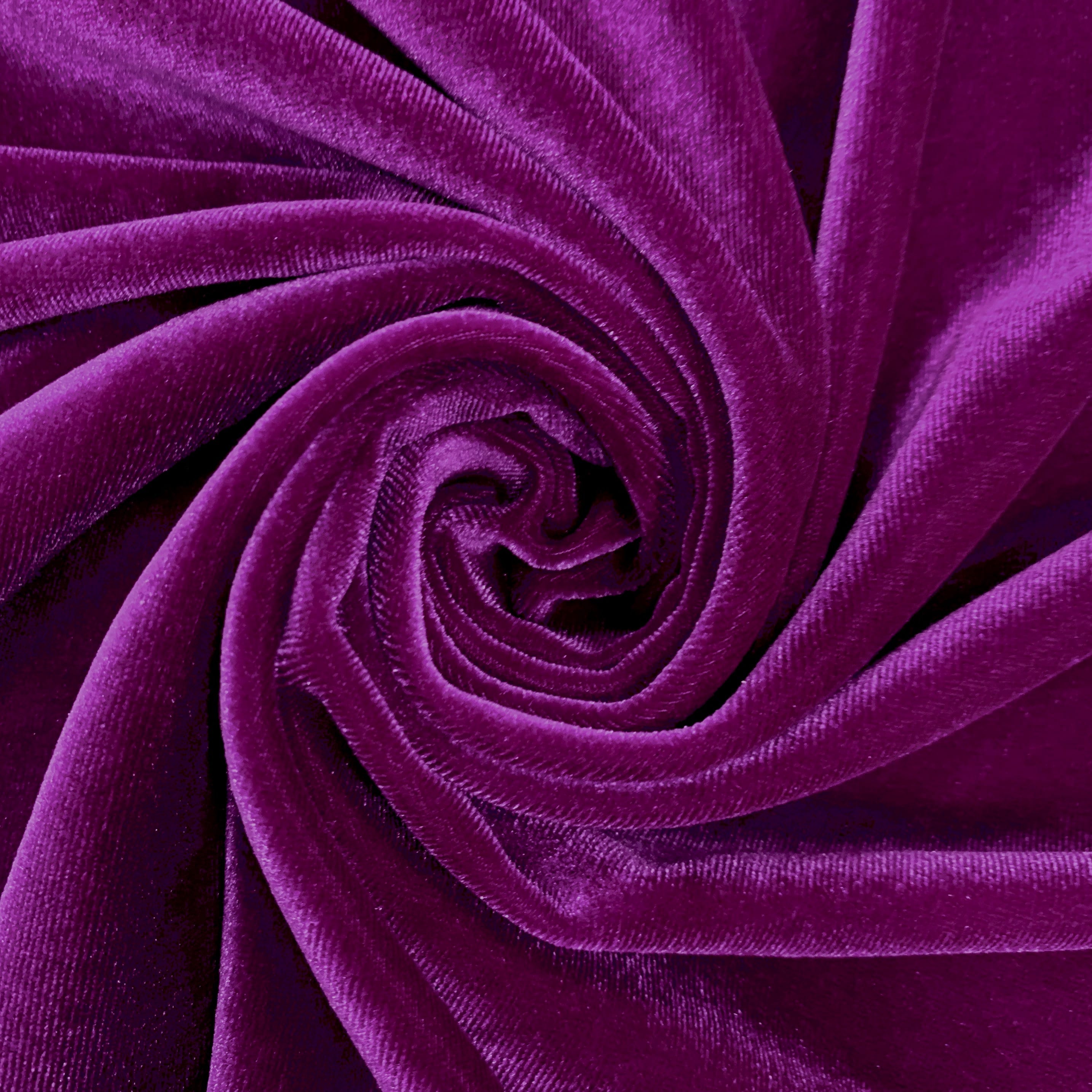 Princess MAGENTA Polyester Spandex Stretch Velvet Fabric for - Etsy