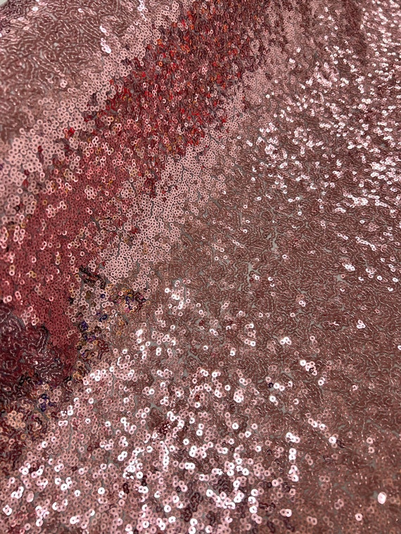 Leila DUSTY PINK Sequins on Mesh Fabric by the Yard 10050 | Etsy