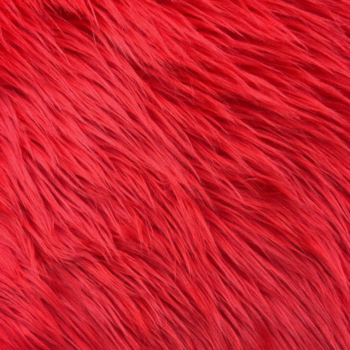Eden RED Shaggy Long Pile Soft Faux Fur Fabric for Fursuit - Etsy