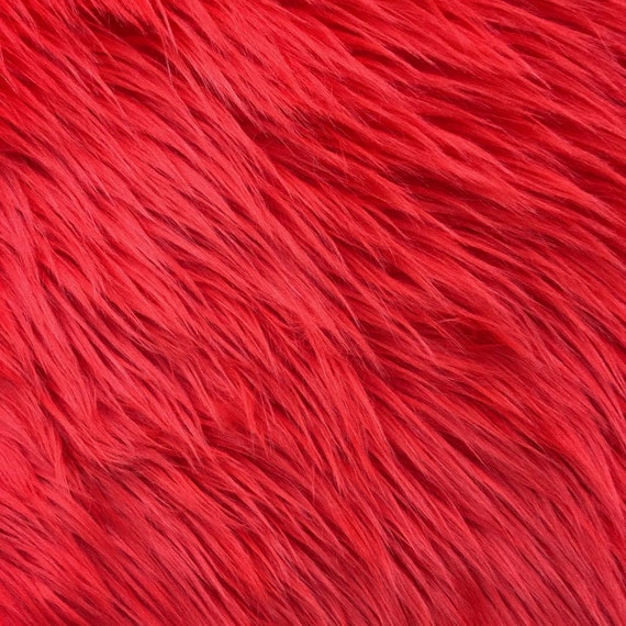 Eden RED Shaggy Long Pile Soft Faux Fur Fabric for Fursuit | Etsy
