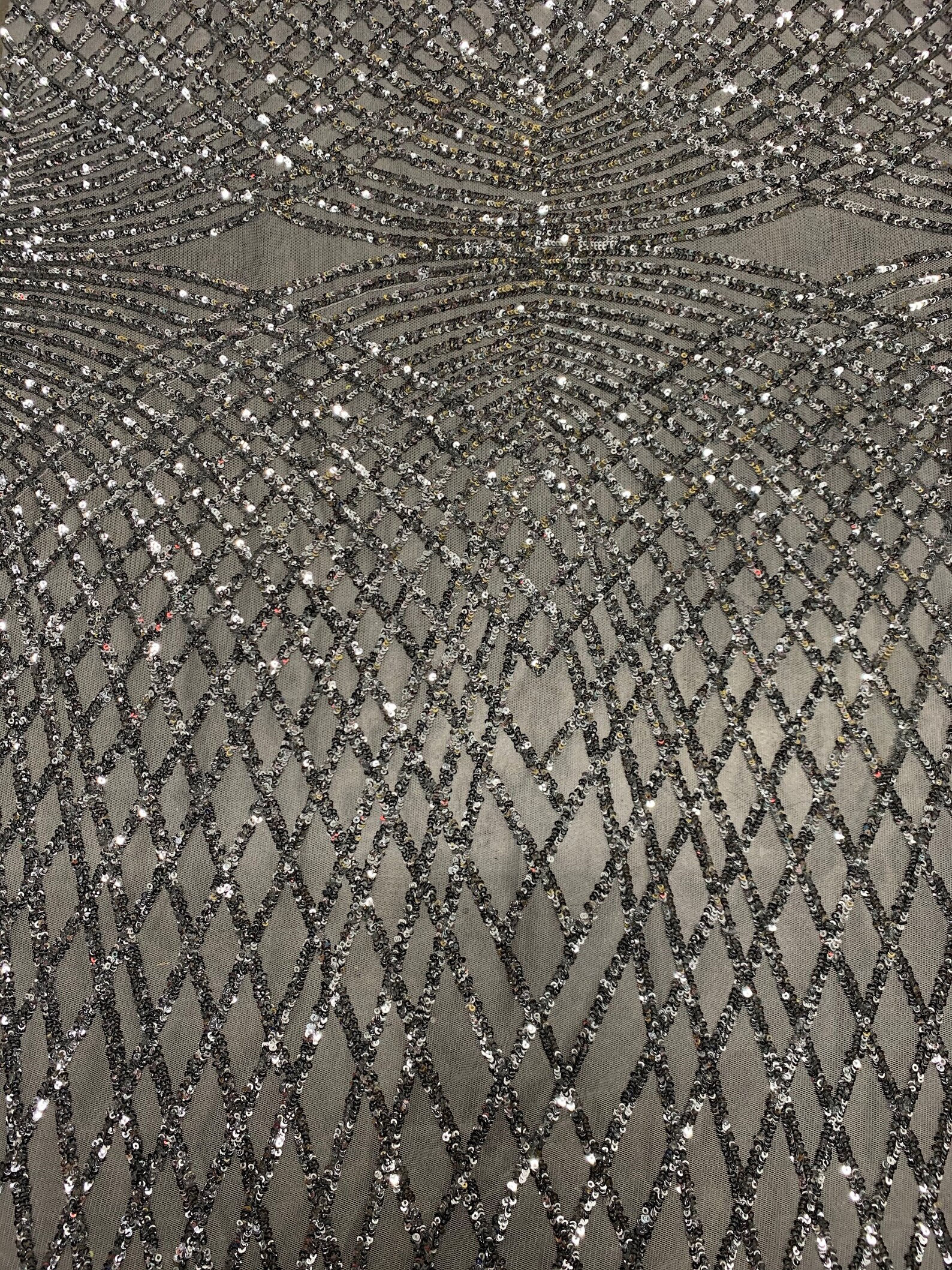 Jordyn SILVER Diamond Sequins on WHITE Mesh Lace Fabric by the - Etsy