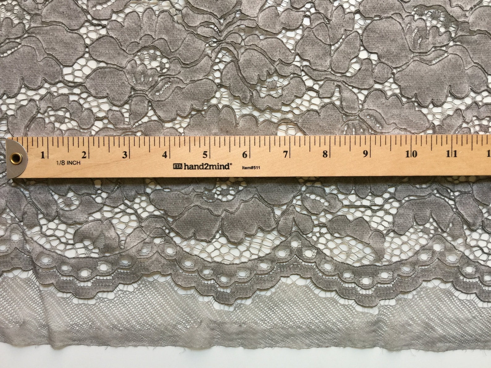 Summer LIGHT GREY Floral Pattern Double Dyed Flat Lace on Mesh - Etsy