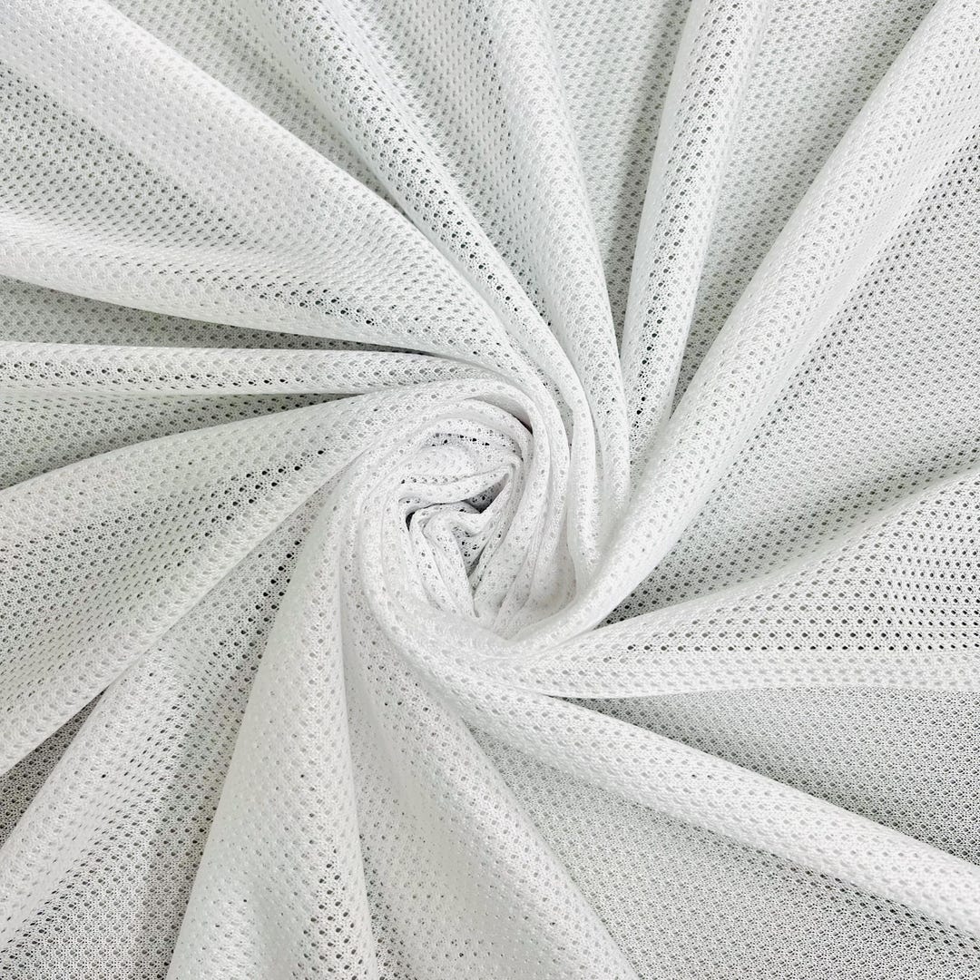 Brylee WHITE Polyester Micro Mesh Jersey Sports Mesh Knit Fabric by the ...