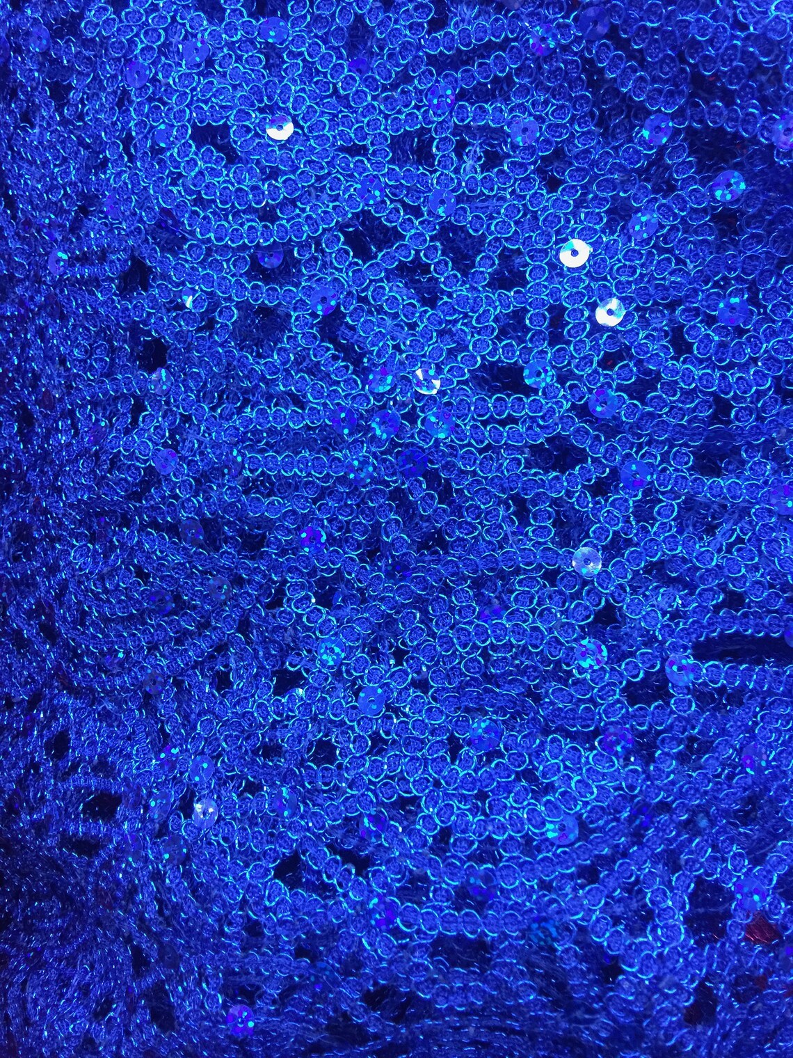 Harmony ROYAL BLUE Foil and Sequins Open Weave Lace Fabric by - Etsy