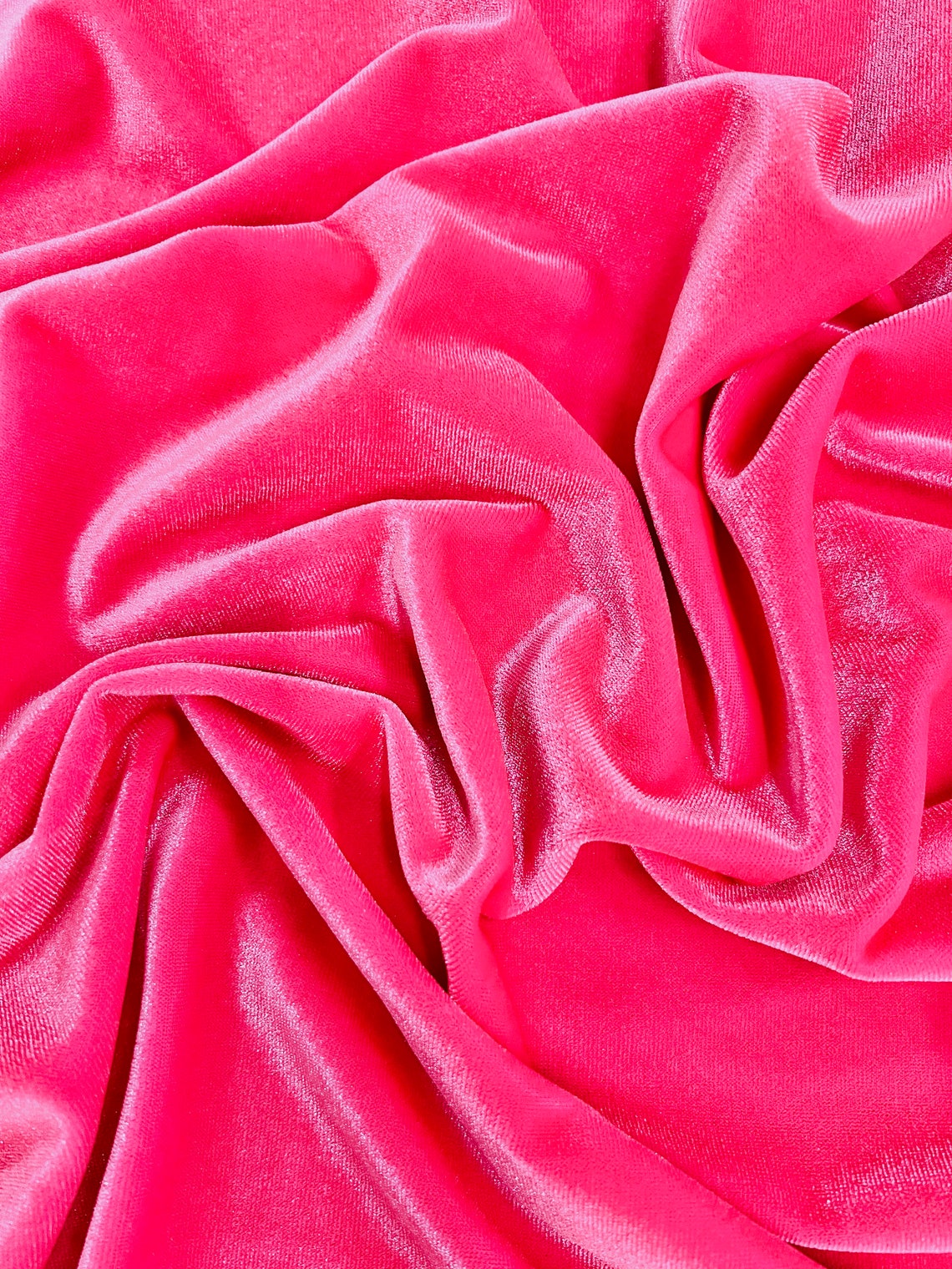 Princess NEON PINK Polyester Spandex Stretch Velvet Fabric for - Etsy