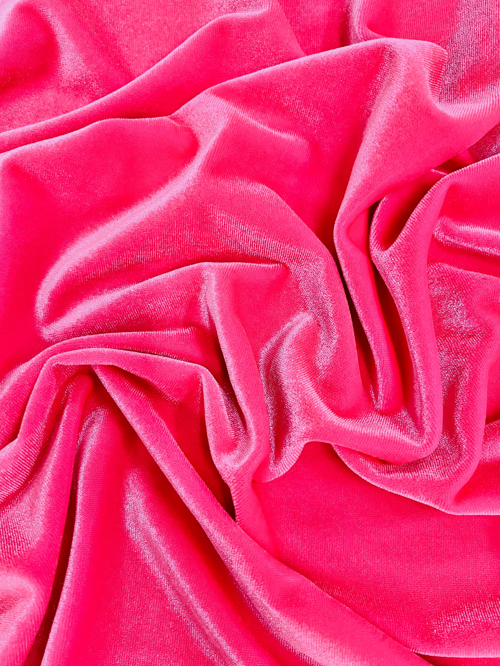 Princess NEON PINK Polyester Spandex Stretch Velvet Fabric for Tops ...