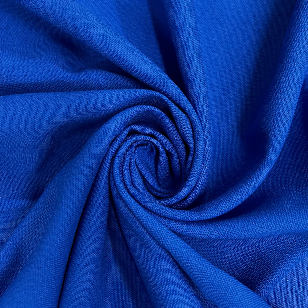 Karla ROYAL BLUE Soft Hand Feel Linen Rayon Fabric by the Yard for ...