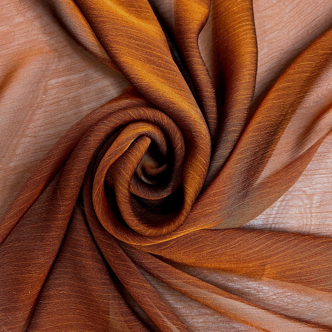 Jolene DARK COPPER BLACK Polyester Two-tone Chiffon Fabric by the Yard ...